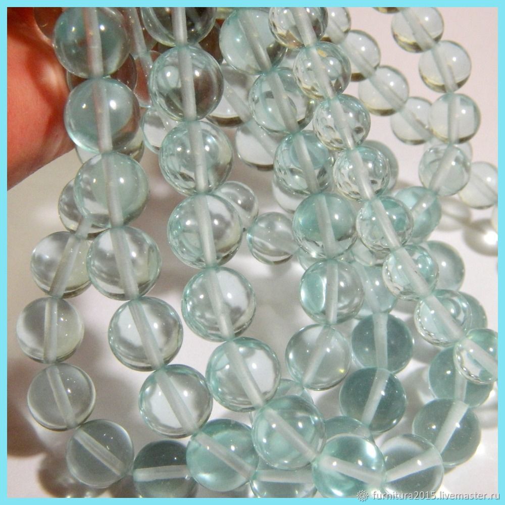 Кварц бусины, цвет голубой 10,12 мм. шт в интернет-магазине на Ярмарке ...