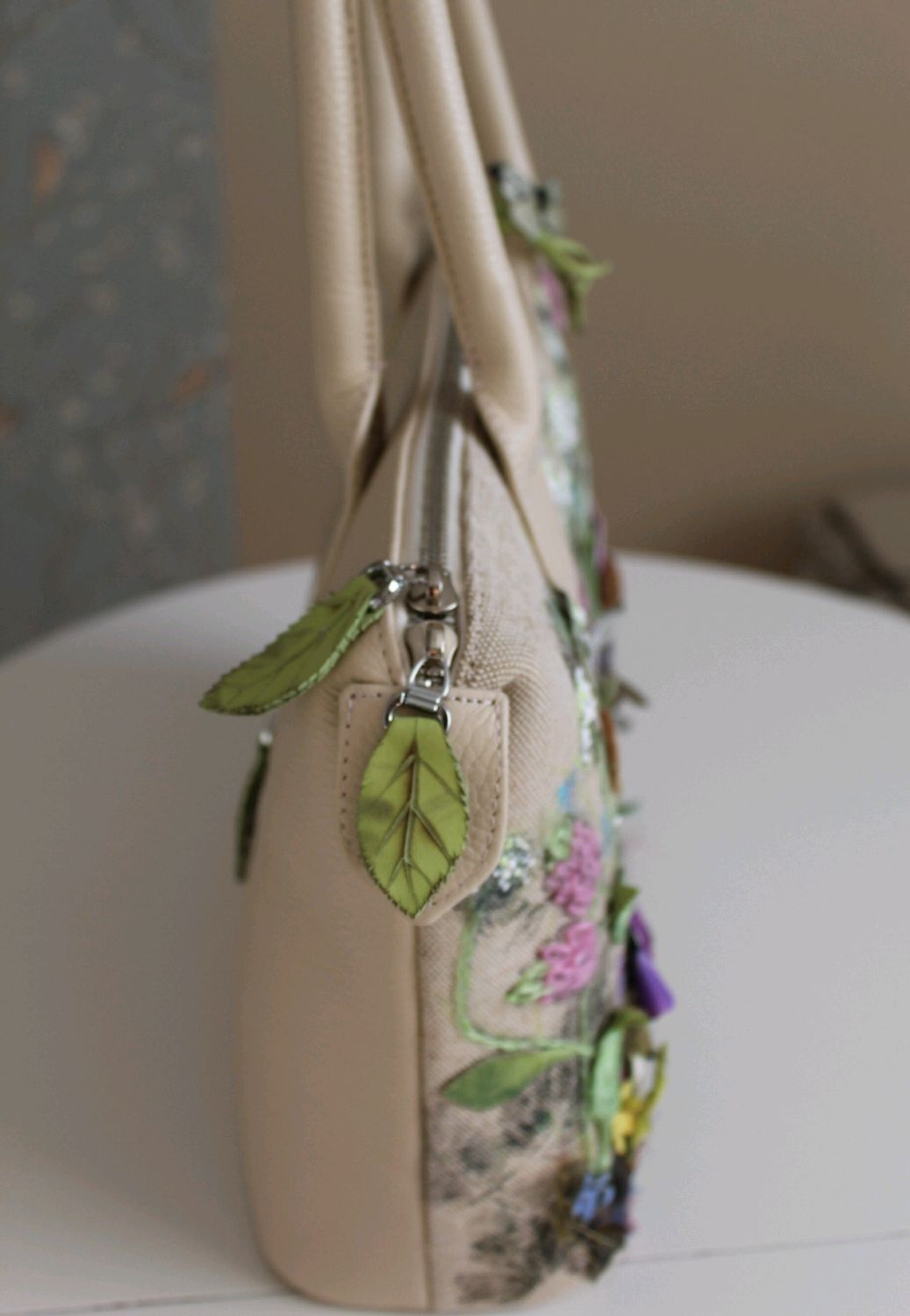 Сумка кожа + лен " летний луг" на заказ в интернет-магазине Ярмарка ...