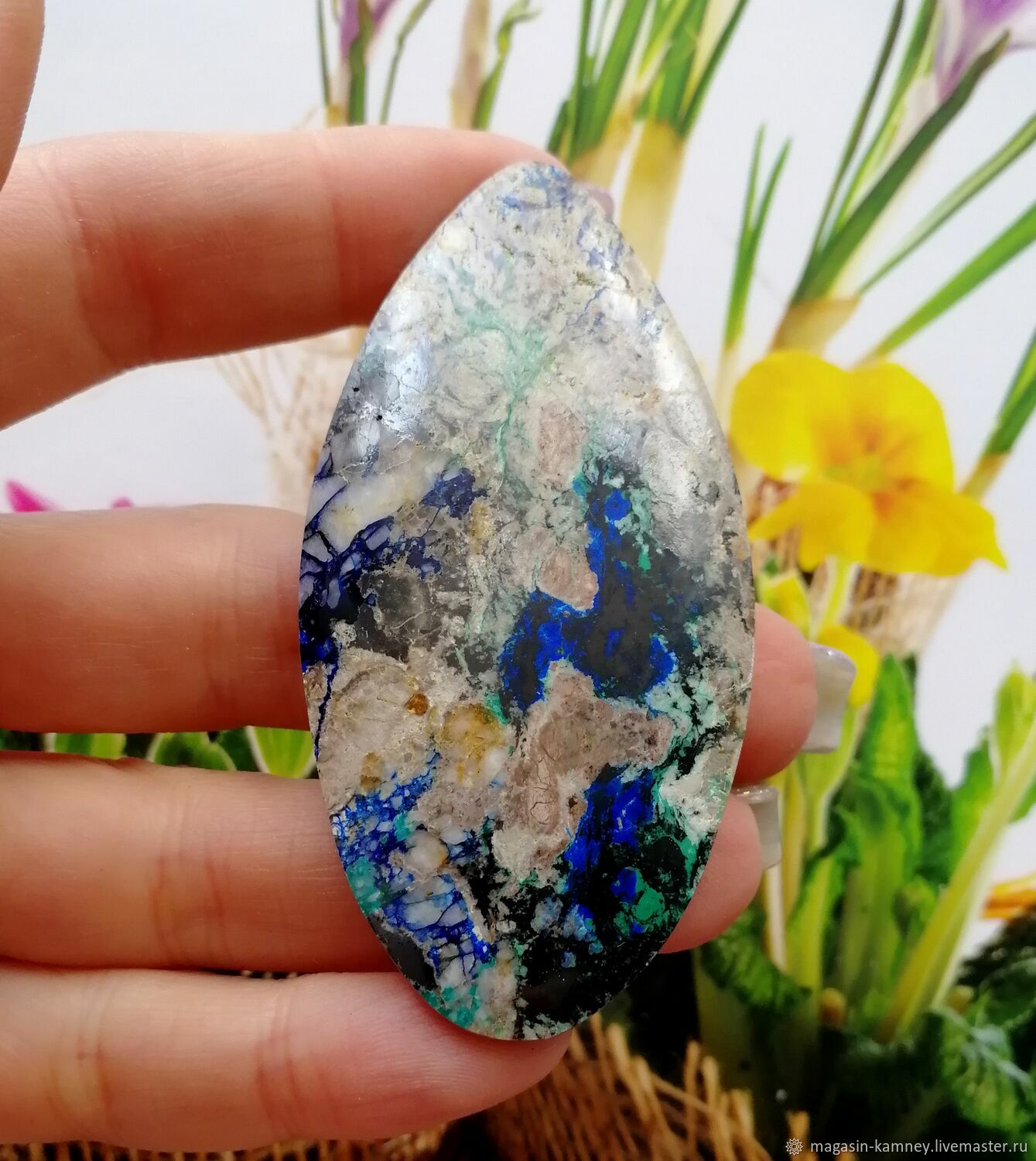 Азурмалахит 2, кабошон – купить на Ярмарке Мастеров – QWMKSRU | Кабошоны, Новый Уренгой