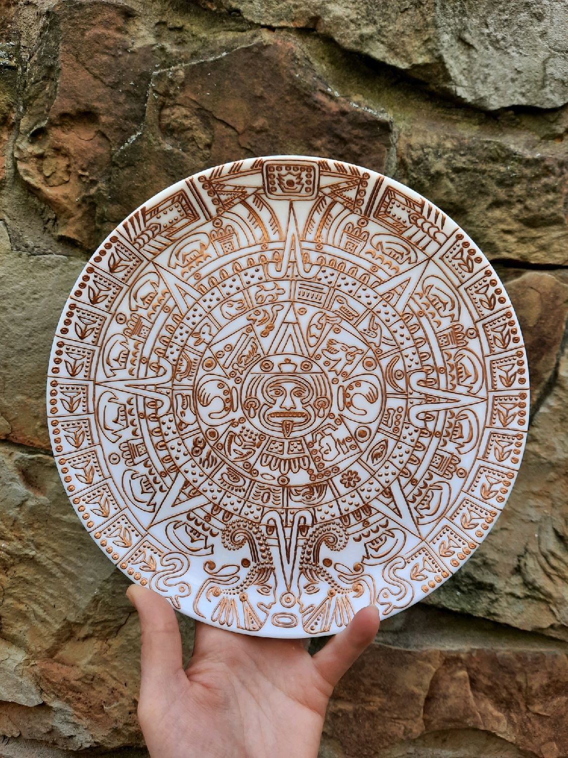 Декоративная тарелка "Камень Солнца" купить в интернет-магазине Ярмарка ...