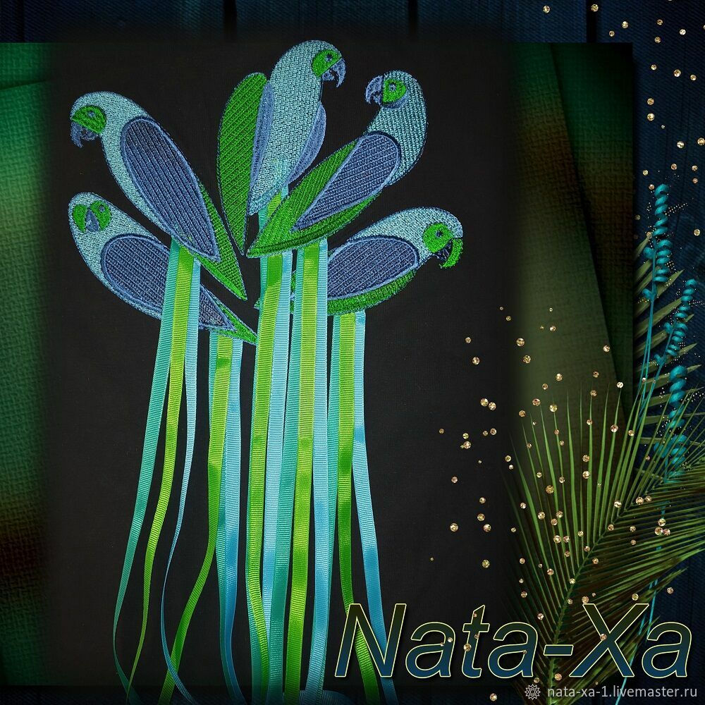 Bright flock. Design for machine embroidery – купить на Ярмарке ...