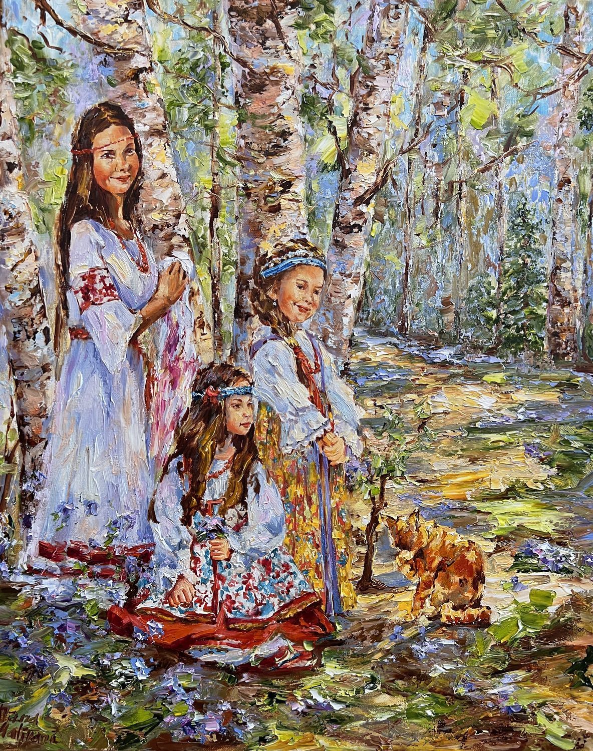 Сёстры Картина холст масло Художник Диана Маливани в интернет