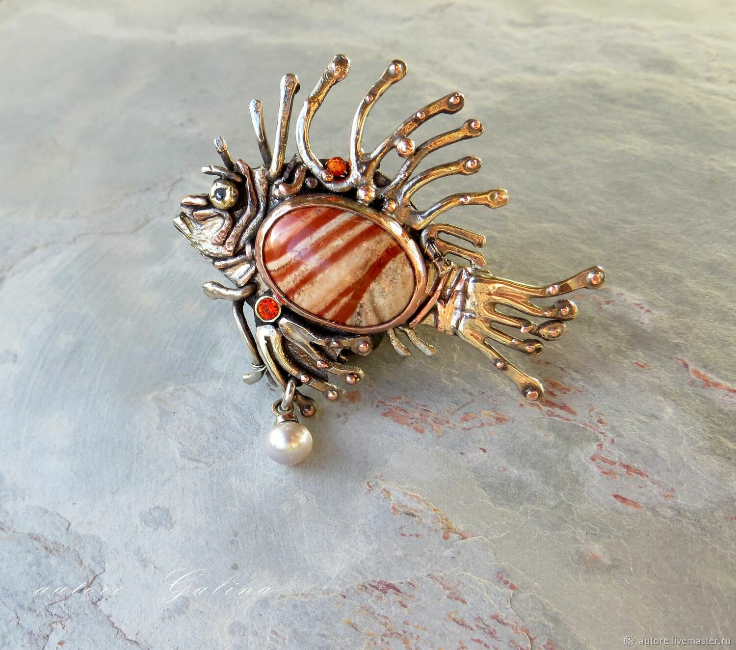 Рыба-зебра,брошь Крылатка – заказать на Ярмарке Мастеров – S3IFCRU ...