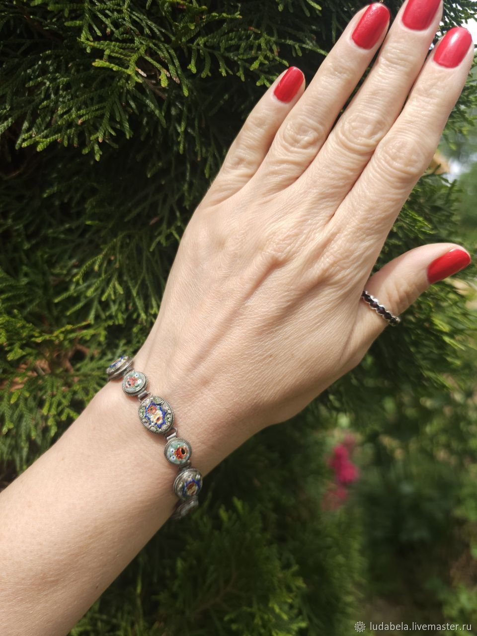 Винтаж: Антикварный Ручной работы серебряный браслет с Венецианской ...