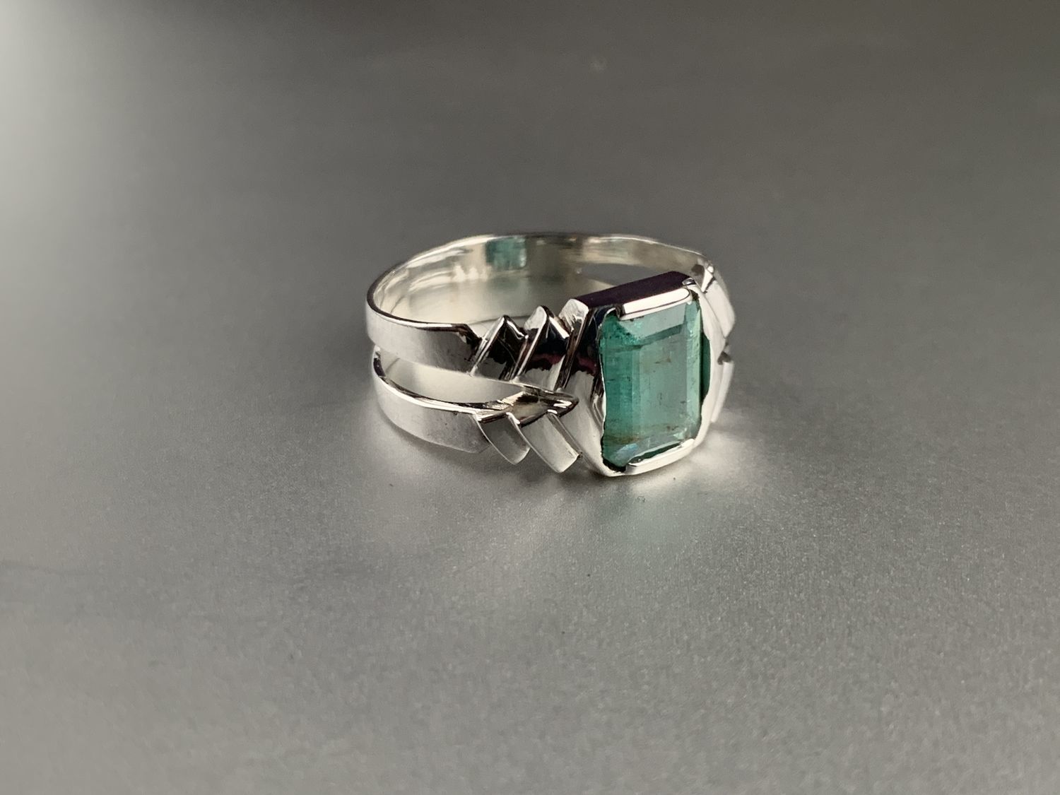 Мужское кольцо с Изумрудом 2,96ct, серебряное кольцо селтик celtic в ...
