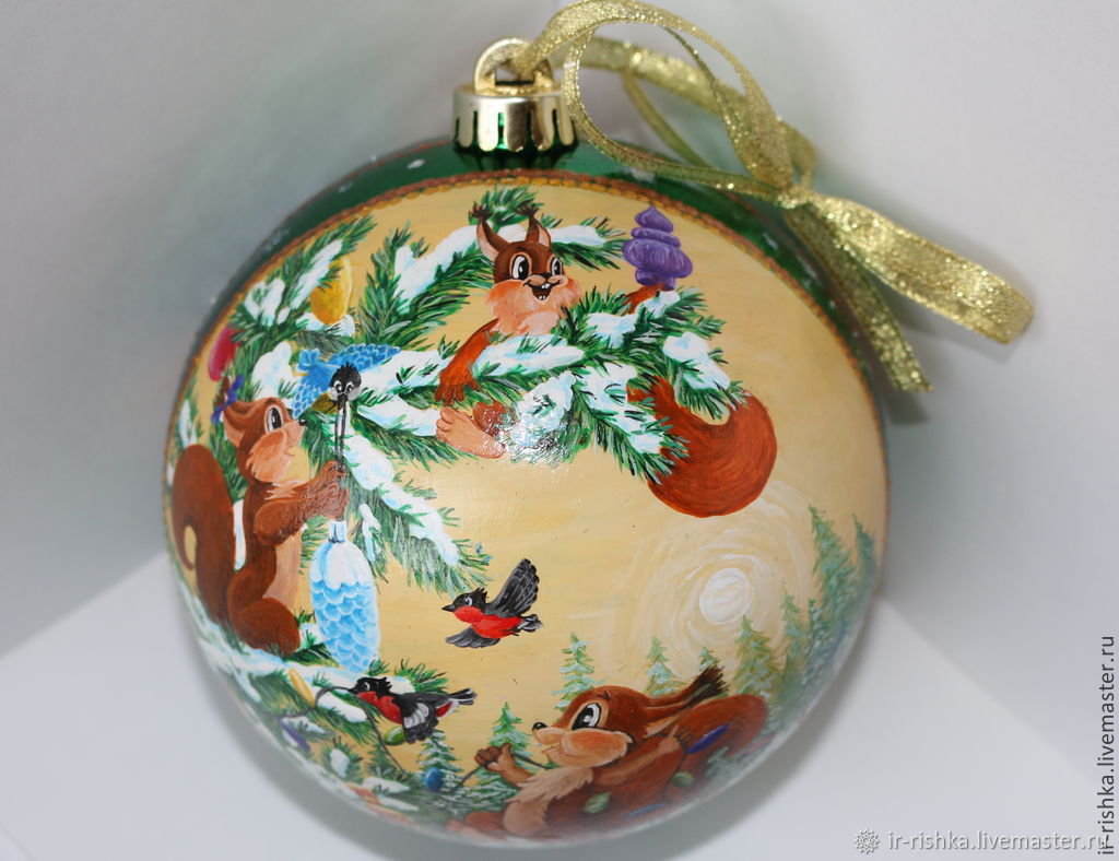 Новогодний шар с белками – заказать на Ярмарке Мастеров – 5U39PRU ...