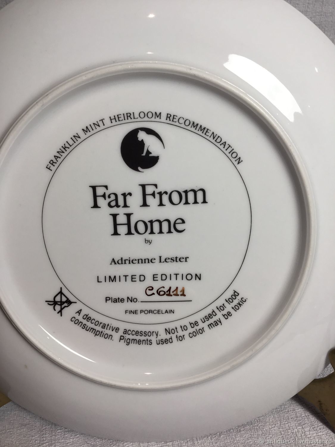 Винтаж: ТАРЕЛКА. ADRIENNE LESTER. FRANKLIN MINT. НОМЕРНАЯ. ФАРФОР ...