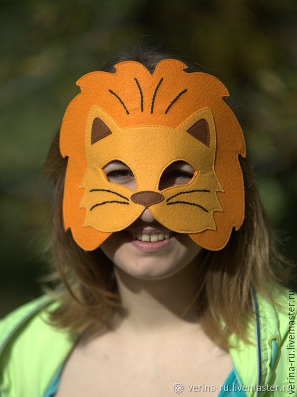 Карнавальные маски: Маска из фетра "Лев" – купить на Ярмарке Мастеров ...