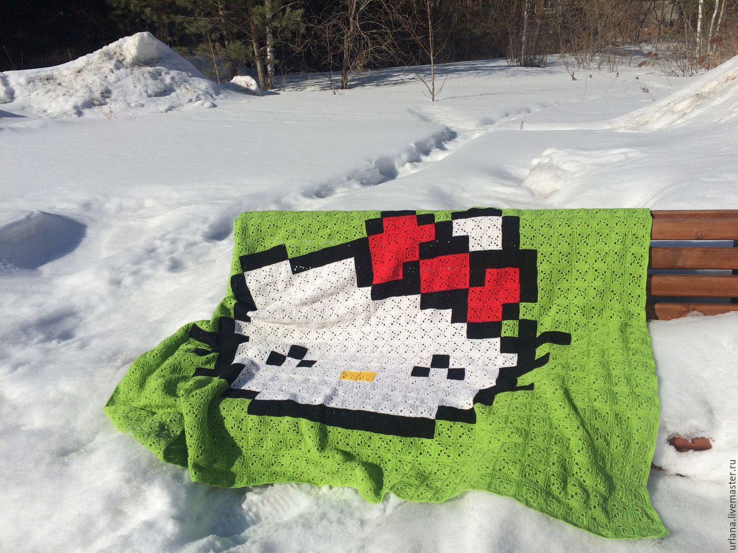 Плед "Пиксель-арт" Hello Kitty" в интернет-магазине на Ярмарке Мастеров ...