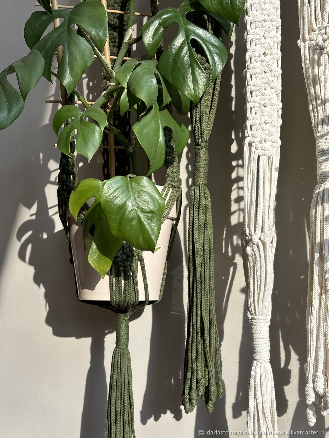 Макраме подвес для растений кашпо вешалка для цветов, комплект 2шт на заказ в интернет-магазине ...