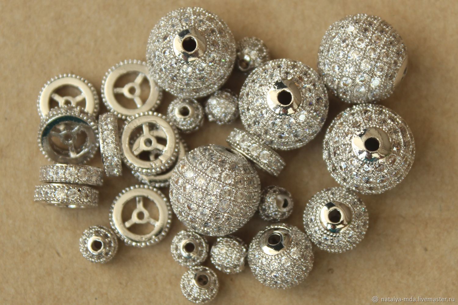 Бусины с цирконами (разные) – купить на Ярмарке Мастеров – FOW29RU ...
