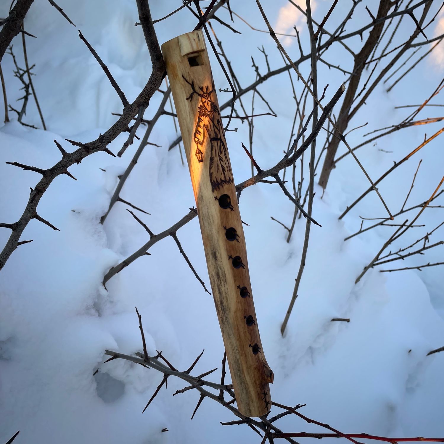 Лесная флейта "Страж чащобы" из ивы в тональности А 432 Hz купить в ...