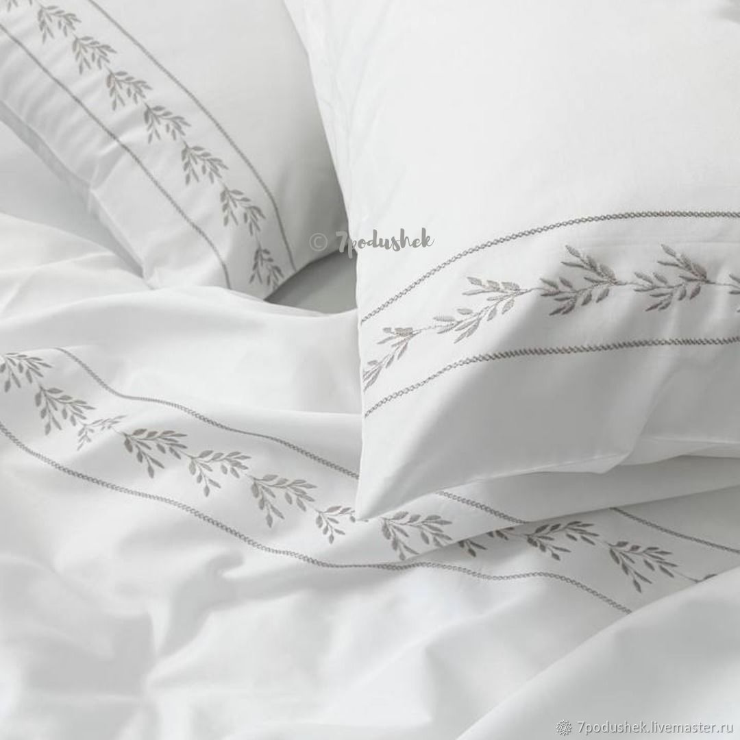 Постельное белье белое вышивка Элит хлопок сатин люкс купить в интернет ...